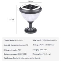 China LED Solar Pillar Light With Durable Aluminum Shell Warm White Light For Outdoor Yard Columns for sale