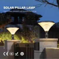 China LED Solar Pillar Light With High-Efficiency Solar Panel 2000mAh Battery For Poolside Fence Pillars for sale