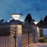 China LED Solar Pillar Light With High-Efficiency Solar Panel 2000mAh Battery For Poolside Fence Pillars for sale