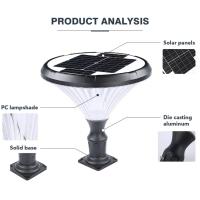 China LED Solar Pillar Light With High-Efficiency Solar Panel 2000mAh Battery For Poolside Fence Pillars for sale