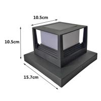 China Easy-to-Install Black Solar Pillar Lights Solar-Powered Outdoor Garden Post Lights for Fence Deck for sale