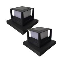 China Easy-to-Install Black Solar Pillar Lights Solar-Powered Outdoor Garden Post Lights for Fence Deck for sale