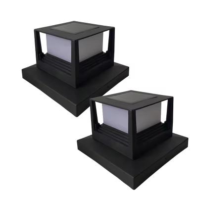 China Easy-to-Install Black Solar Pillar Lights Solar-Powered Outdoor Garden Post Lights for Fence Deck for sale