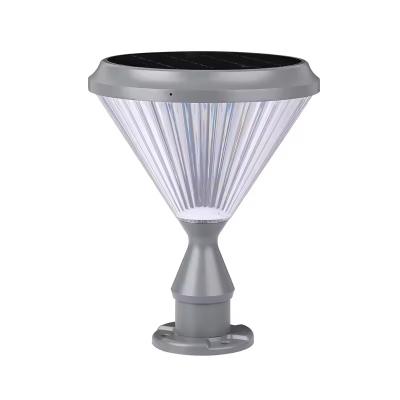 China Vintage Cast Aluminum Solar Pillar Lights IP65 Waterproof Courtyard Gate Lamp for sale