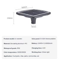 China High Brightness 2000LM Solar Garden Lights IP67 Waterproof Outdoor Pathway Lighting for Yard Patio for sale