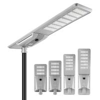 China All-in-One 30W–120W Solar Street Light – IP65 Waterproof, 2400 Lm, LiFePO4 Battery with 3–5 Rainy Days Backup for sale