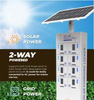 China Solar Powered Mobile Charging Locker Off-grid phone charging kiosk  station outdoor for sale
