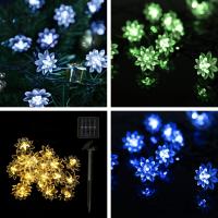 China LED Lotus Solar String Lights for Holiday Decorations Color Changing Solar Garden Lights Holiday Decoration Light for sale