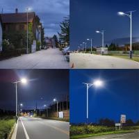China Split-Type Three-Sided Solar Street Light 3030 Light Source, High Battery Capacity, IP65 Waterproof for Garden, Courtyard, Driveway for sale