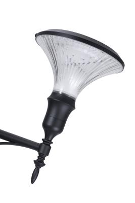 China Smart Solar Garden Light with 3 Adjustable Heads – No Wiring, 24Ah Battery, Timer & Light Control for sale