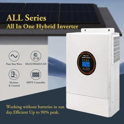 China 6KW All In One Hybrid Inverter Pure Sine Wave MPPT Controller RS232 / RS485 / CAN PV Input Household Mobile Applications & Cloud BMS for sale