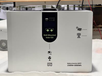 China OEM Wall-Mounted Solar LiFePO4 Battery Storage System 1000W 2000Wh Hybrid Inverter Pure Sine Wave MPPT Charger for sale