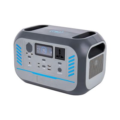 China Portable 800W Pure Sine Wave Solar Station 576Wh LiFePO4 Battery Car Solar Panel Compatible Mobile Charging Jump Starter for sale