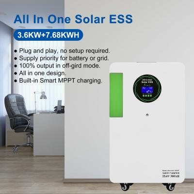 China US Standard 3.6KW  All-in-One Energy Storage – 7.68KWH LiFePO₄, 120V Output, 10,000 Cycles for sale