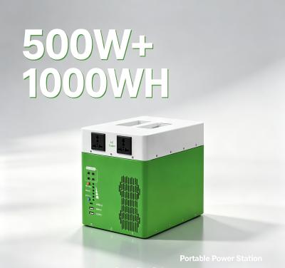 China 1000Wh Portable Power Station with 8000+ Cycles LiFePO4 Battery and 500W Inverter for Home and Outdoor Emergency Backup Power for sale