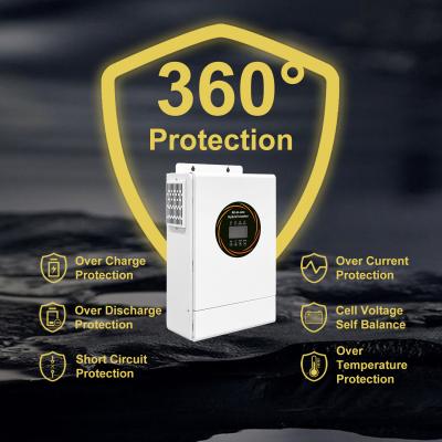 China 3.6KW 24V Hybrid Solar Inverter 100A MPPT Charger Pure Sine Wave, Max 500VDC PV Input, Support LiFePO4 RS485/CAN Communication, Work Without Battery for sale