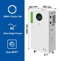 China 7.2KVA/7.2KW US Split‑Phase All‑in‑One Hybrid Solar Energy Storage System 16KWh Lithium‑ion Battery Dual MPPT 90‑450VDC 120/240VAC 60Hz With Mobile Roller for sale