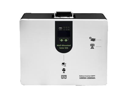 China Wall‑Mounted All‑In‑One Solar ESS 1000W 2000Wh LiFePO4 Home Off‑Grid Backup Power Station for sale