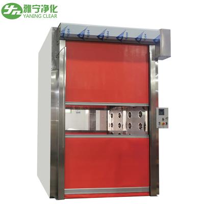 China HEPA Filter Cleanroom Air Shower with High Speed PVC Roll Up Shutter Door 18m/s for sale