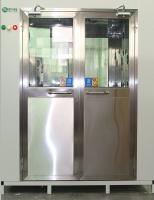 China YANING Powder Coated Steel Air Shower Room 1500W HEPA Filter Interlock Airtight Double Door for sale
