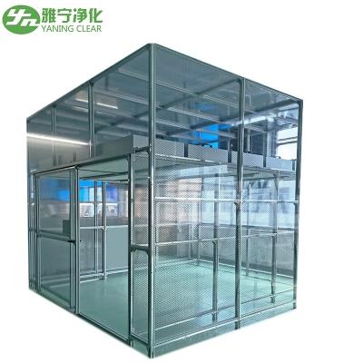 China Yaning Hard Wall Modular Cleanroom Acrylic Sheet Toughened Glass Class 100 to 100000 H14 HEPA for sale