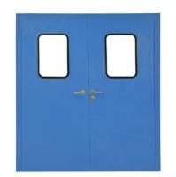 China Customized 40mm Double Leaf Swing Door for Clean Rooms with 10-12mm Safety Glass and Airtight Sealing for sale