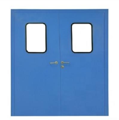 China Customized 40mm Double Leaf Swing Door for Clean Rooms with 10-12mm Safety Glass and Airtight Sealing for sale