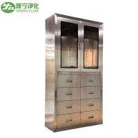 China CE ISO 304 Stainless Steel Medical Cabinet 2 Drawers Custom Size Hospital Lab Equipment for sale
