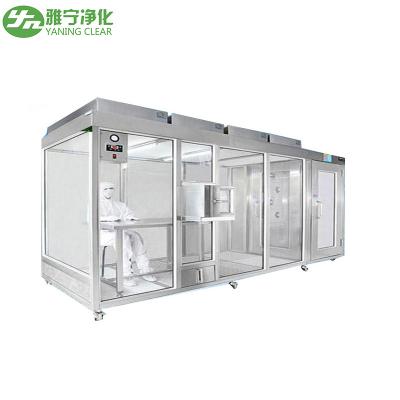 China YANING GMP Standard ISO5 Modular Clean Room Soft and Hard Wall Clean Booth 220V 50Hz for sale