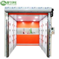 China PVC Fast Rolling Shutter Door 2100x1850mm Clean Room Air Shower Pass Thru Box for sale