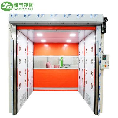 China PVC Fast Rolling Shutter Door 2100x1850mm Clean Room Air Shower Pass Thru Box for sale
