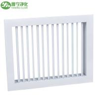 China Aluminum HVAC Return Air Grille 500x500x10mm with 45° Aerofoil Blades and 35mm Spacing for sale