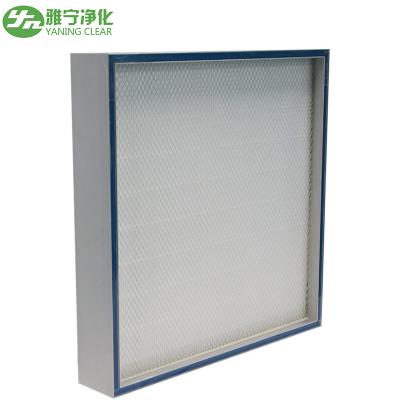 China Mini Pleated HEPA Filter 610x610x69mm High Temp 80°C Aluminum Frame Cleanroom Air Purifier for sale