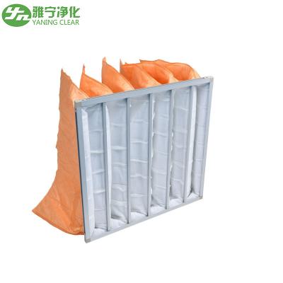 China F5-F9 Grade Multi Pocket Air Filter 500mm Depth 1600-3200 m³/h for HVAC Primary Filtration for sale