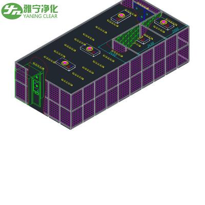 China 80x80mm Powder Coating Frame Clean Room Booth ISO 8 Purification with 0.3-0.5 m/s Air Velocity for Candy Industry for sale