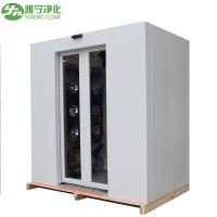 China Customized G4 Cleanroom Air Shower Full Toughened Glass Wall Z Type 1290mm Width for sale