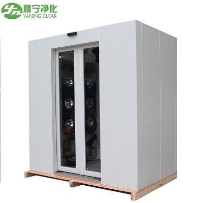China Customized G4 Cleanroom Air Shower Full Toughened Glass Wall Z Type 1290mm Width for sale