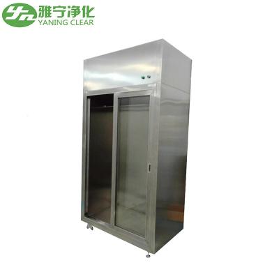 China Lab Stainless Steel Clean Room Garment Cabinet with Pressure Gauge - 1500mm/2000mm Width, 0.45m/s Air Velocity for sale
