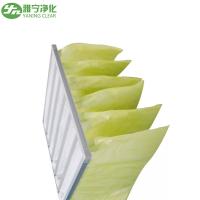 China Yellow F8 HEPA Bag Filter 595x595x600mm with 90% Efficiency at 0.5μm for AHU Systems for sale
