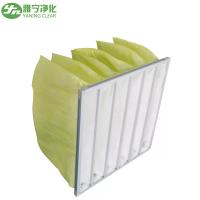 China Yellow F8 HEPA Bag Filter 595x595x600mm with 90% Efficiency at 0.5μm for AHU Systems for sale
