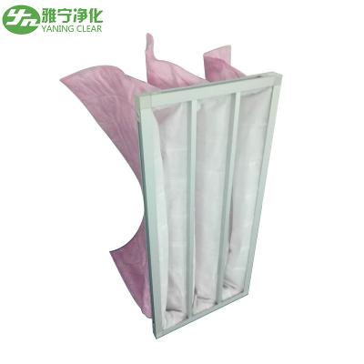 China F7 Polyester Pocket Filter Bag Medium Efficiency 592x592x600mm 8 Pockets HVAC for sale