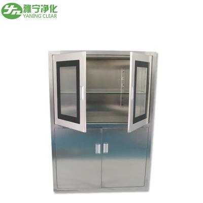 China Stainless Steel Medical Cabinet 900×400×1750mm with Glass Door and Work Surface - ISO/CE Certified for sale