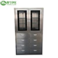 China SUS304 Stainless Steel Hospital Medicine Cabinet 700x350x1700mm with Glass Door for sale