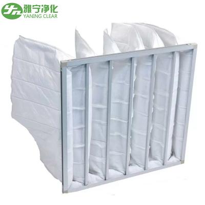 China F9 6-Bag Pocket Air Filter 595x595x600mm Non Woven Fabric for Industrial HVAC for sale