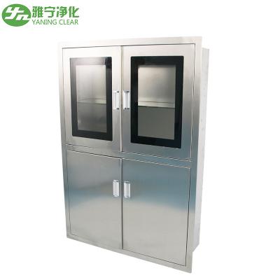China SUS304 Stainless Steel Hospital Instrument Cabinet 1700mm Height with Tempered Glass for sale
