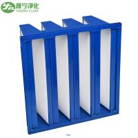 China Plastic Frame V Bank Pocket Air Filter H10 HEPA 595×595×295mm 2800-4900 m³/h Air Volume for sale