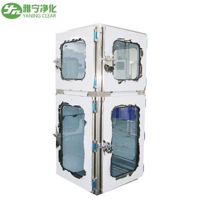 China Electromagnetic SUS201 Cleanroom Pass Through Box Interlocking Doors for sale