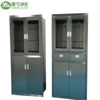 China SUS304 Stainless Steel Medical Instrument Cabinet 1697mm Height with Tempered Glass Doors for Hospital Operating Rooms for sale