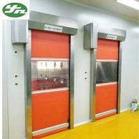China Automatic Cargo Air Shower Tunnel With Red PVC Rolling Up Fast Shutter Door for sale