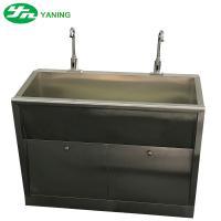 China Stainless Steel Double Hand Wash Sink With Water Heating Device Sensor Station for sale